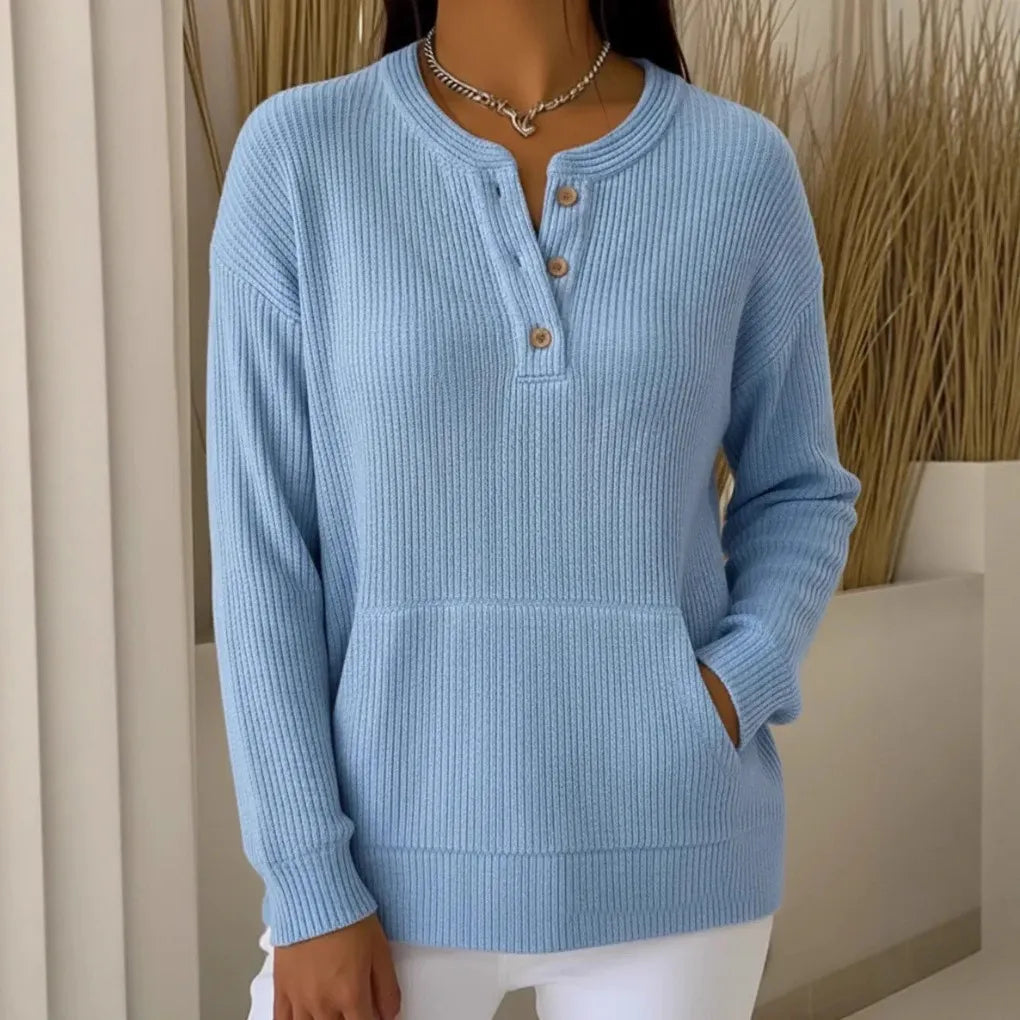 Aileen | Ribbed Henley Sweater – Kelly & Saunders Vancouver