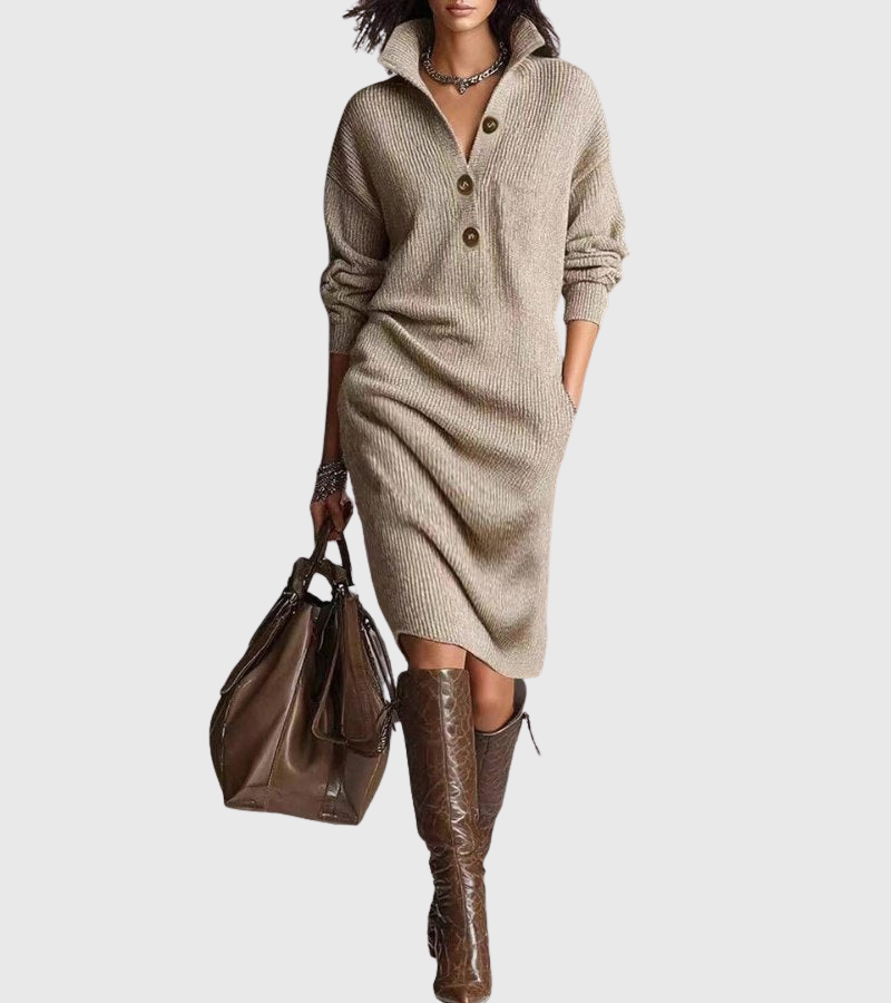 Mara | Knit Button Dress – Kelly & Saunders Vancouver